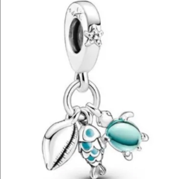 Morino | Jewelry | Fish Sea Turtle Conch Triple Dangle Charm | Poshmark
